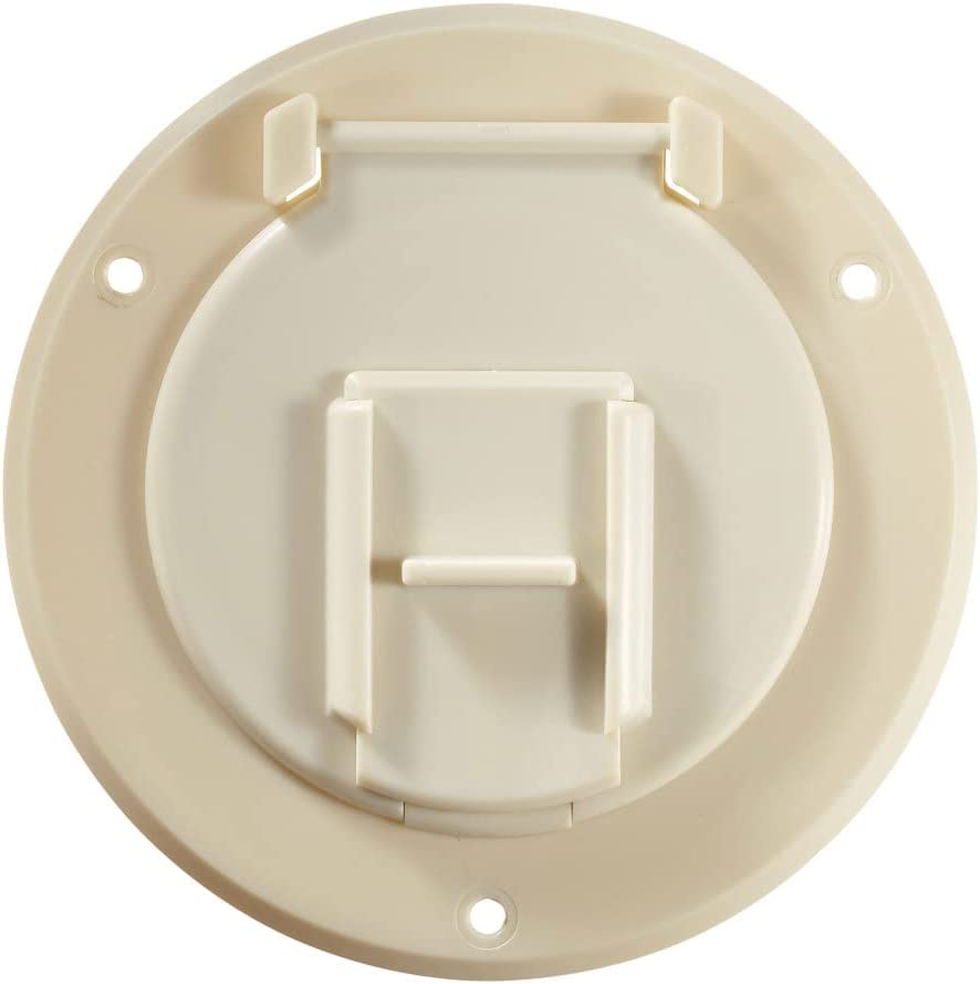 Round Cable Hatch - RV Designer Collection B122 - Colonial White