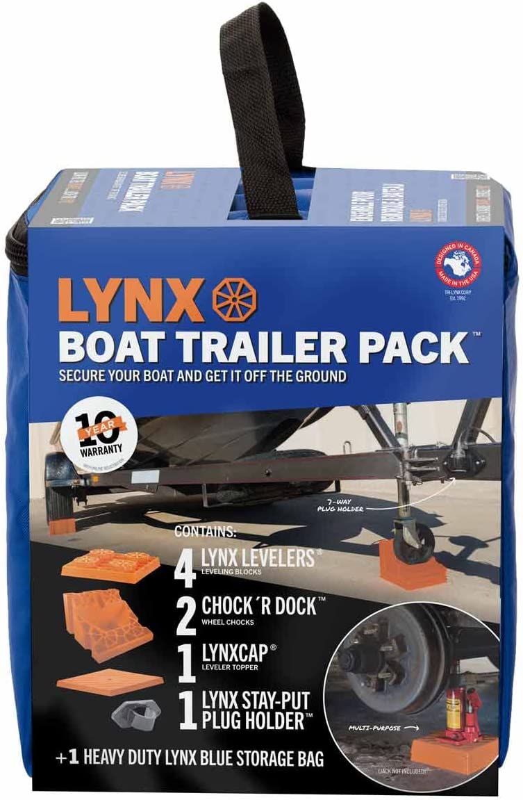 00023 Premium Boat Trailer Pack: Tri-Lynx Levelers in Vibrant Orang