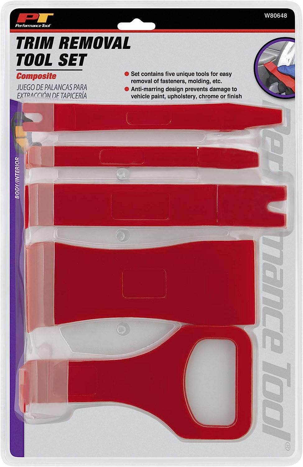 Performance Tool W80648 Composite Trim Removal Tool Kits for Fasterner