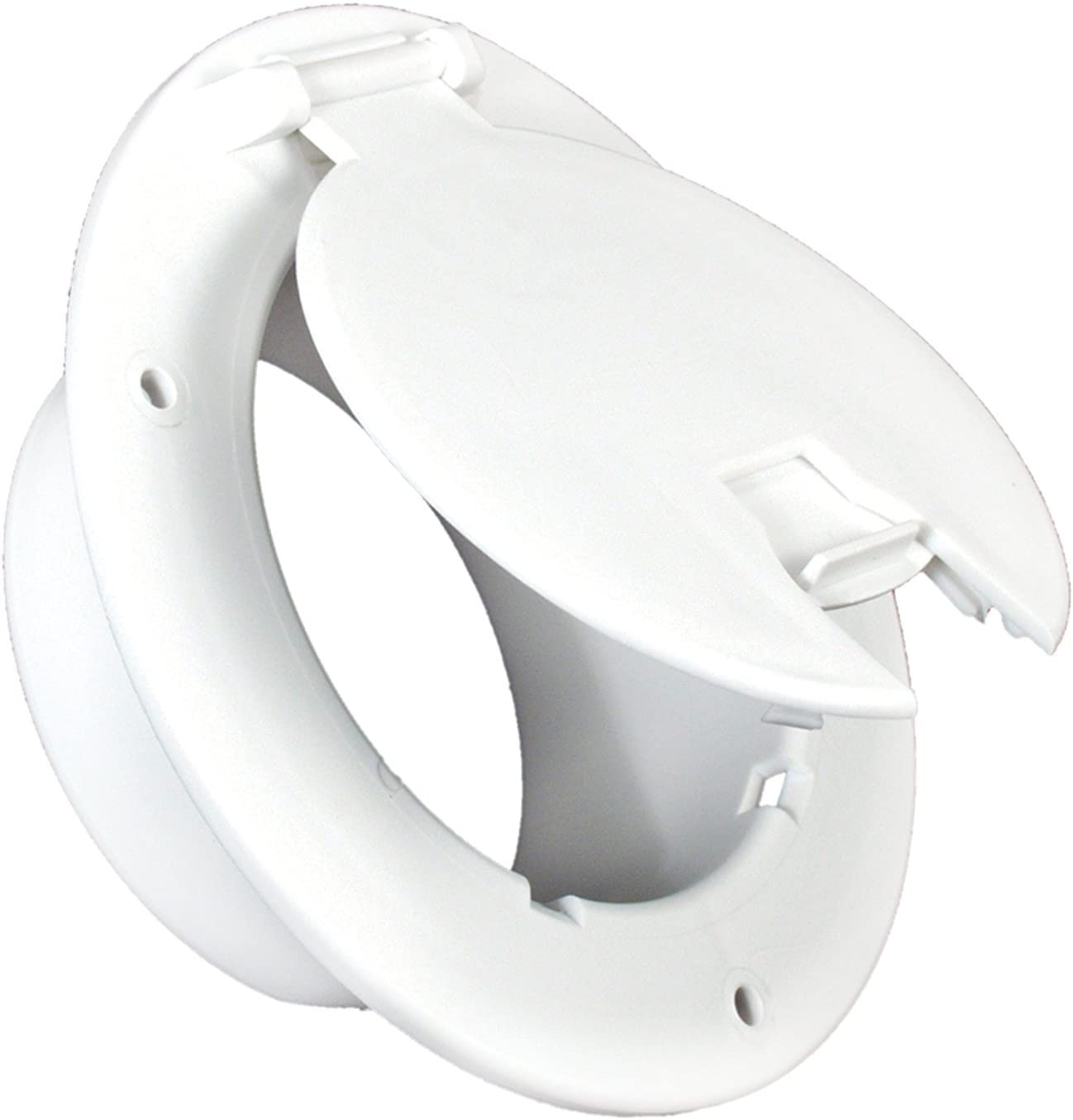 JR Prod. 541-B-2-A Polar White Round Elec. Cable Hatch