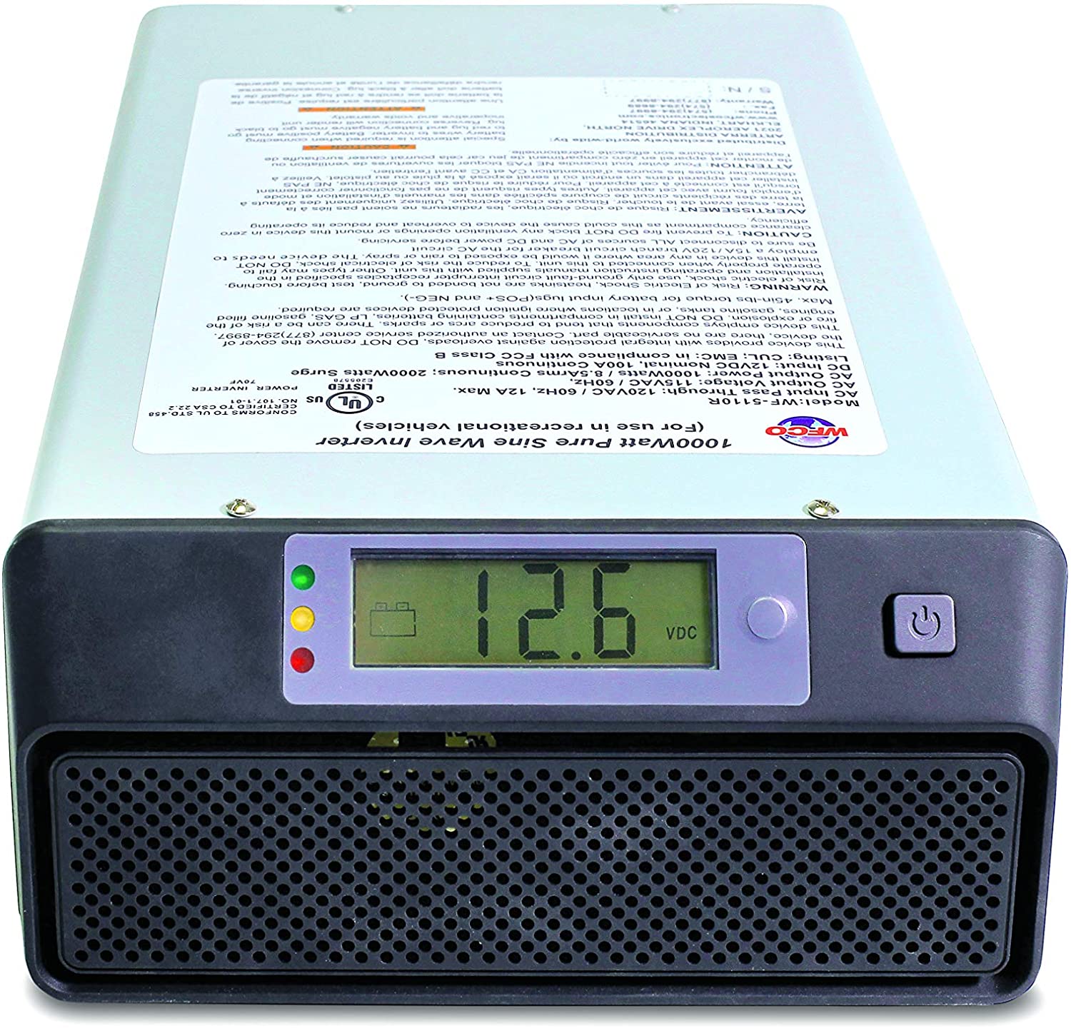 WFCO Electronics WF-5110RS 1000W Pure Sine Wave Inverte