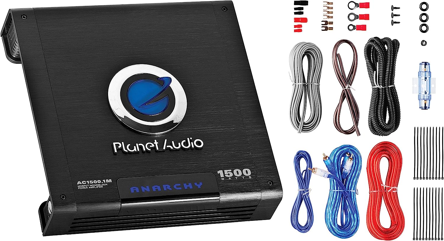 Planet Audio AC1500MK - 1500 watt Amplifier + Installation Kit - 2/4 O